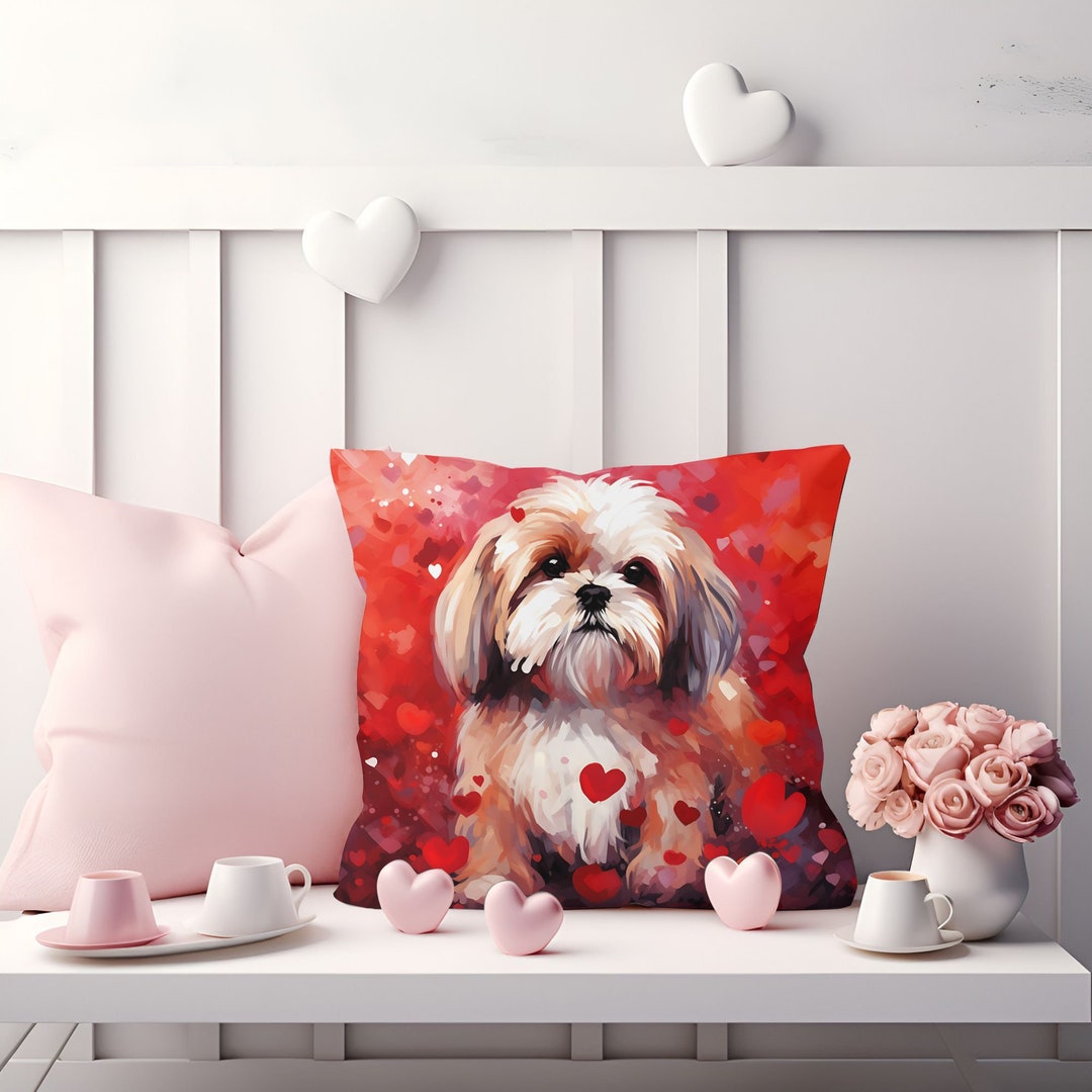 Valentine's Shih Tzu Pillow, Shih Tzu Pillow and Cover, Birthday Gift ...