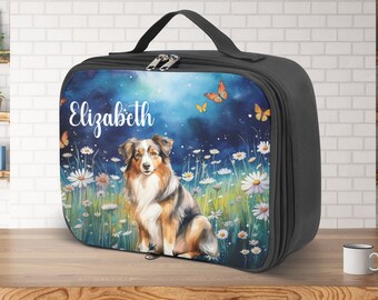 Australian Shepherd Personalized Lunch Tote, Aussie Dog Monogram Lunch ...