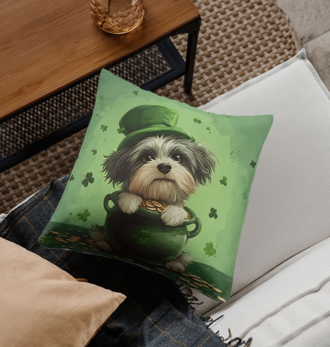 St Patrick's Day Havanese Pillow, Havanese Pillow and Cover, Birthday ...