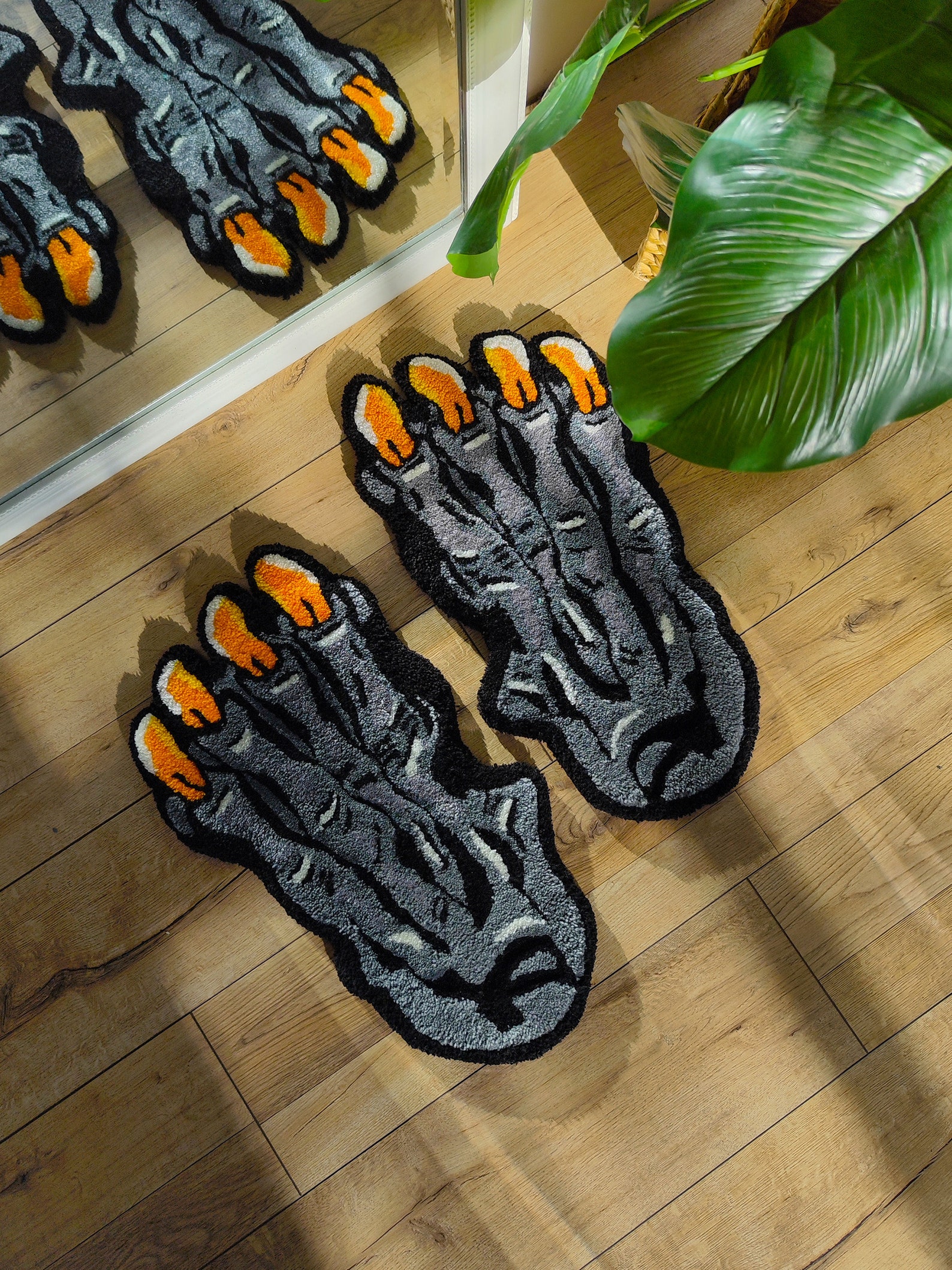 Custom Volcanic Monster Paws, Tufted 3D Rug, Hand Tufted Shape Rug ...