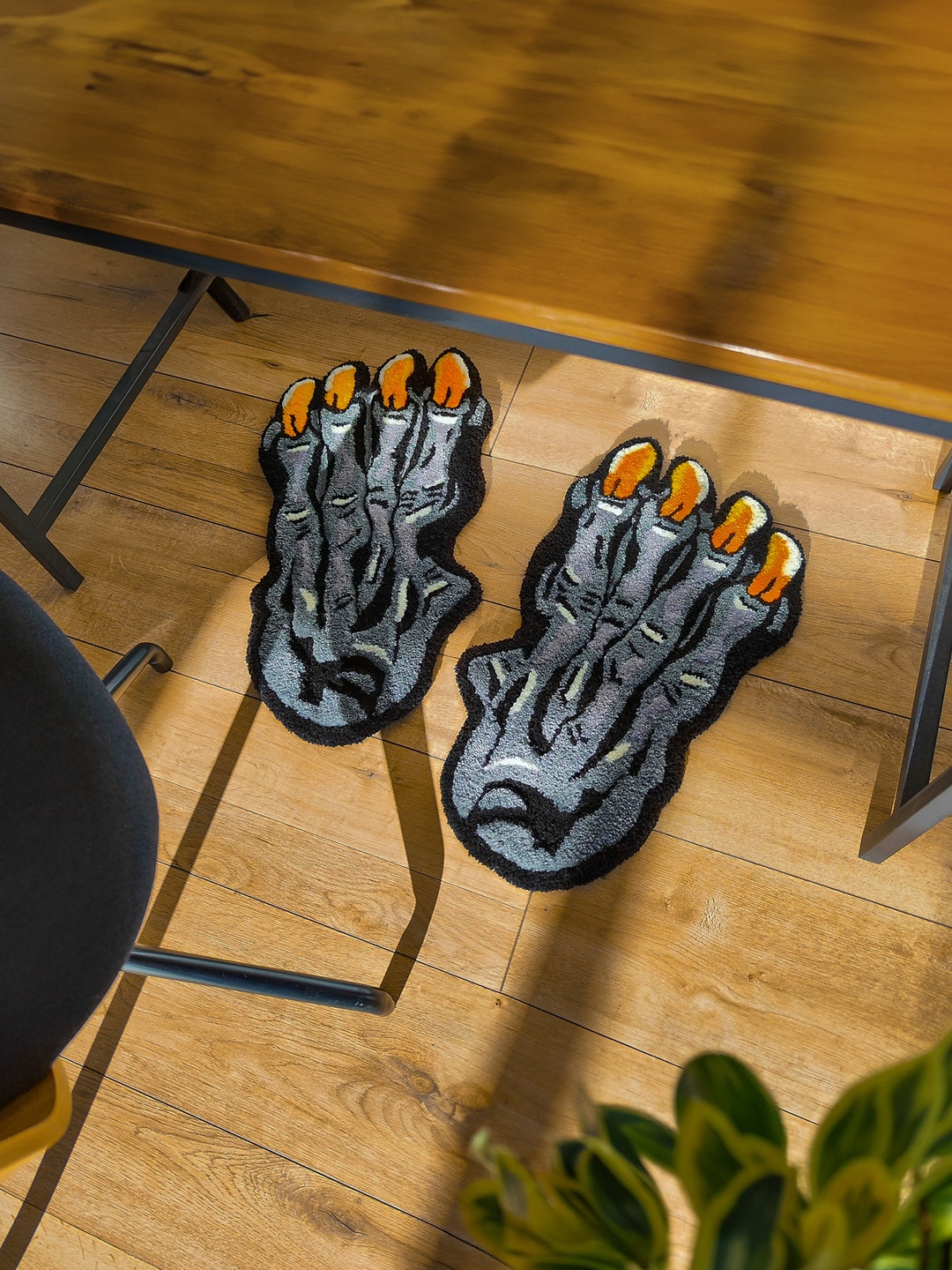 Custom Volcanic Monster Paws, Tufted 3D Rug, Hand Tufted Shape Rug ...