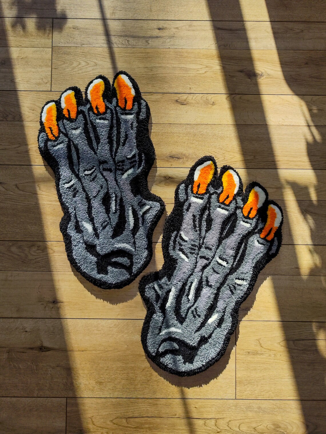 Custom Volcanic Monster Paws, Tufted 3D Rug, Hand Tufted Shape Rug ...