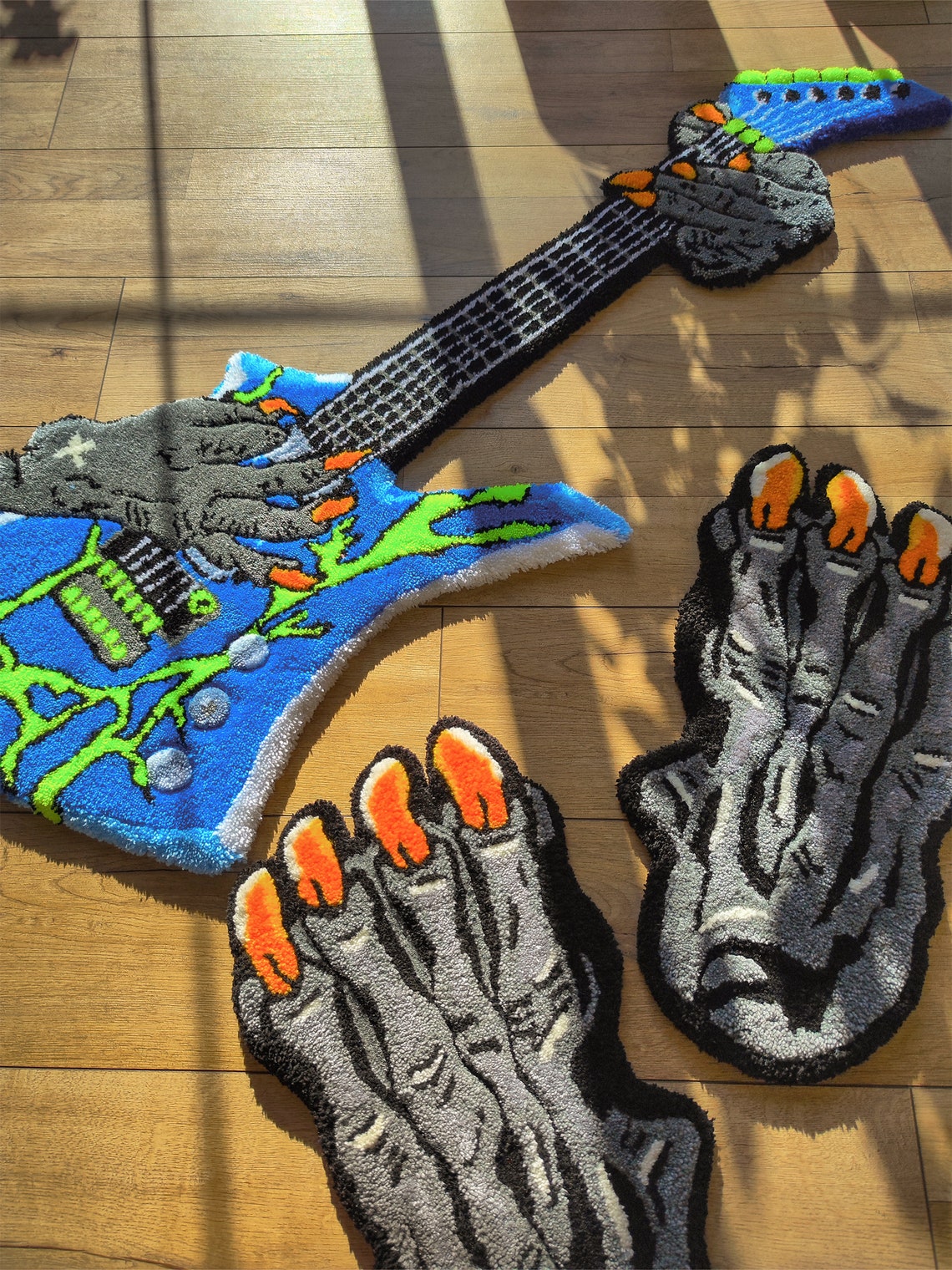 Custom Volcanic Monster Paws, Tufted 3D Rug, Hand Tufted Shape Rug ...