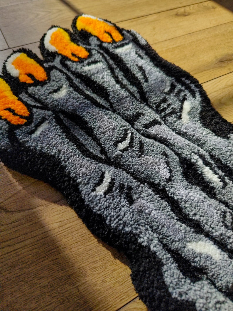 Custom Volcanic Monster Paws, Tufted 3D Rug, Hand Tufted Shape Rug ...