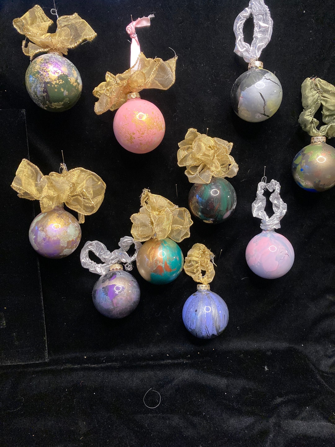 10 Painted on the INSIDE Glass Christmas Tree Ornaments - Etsy