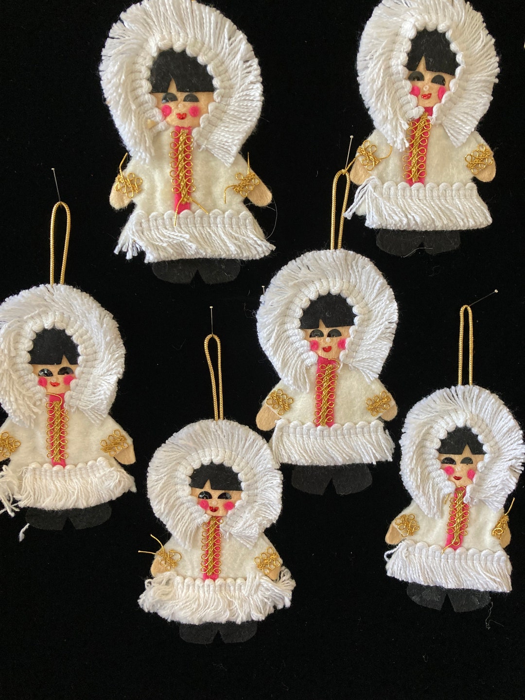 6 Felt Inuit and Yupik Girl Christmas Tree Ornaments - Etsy