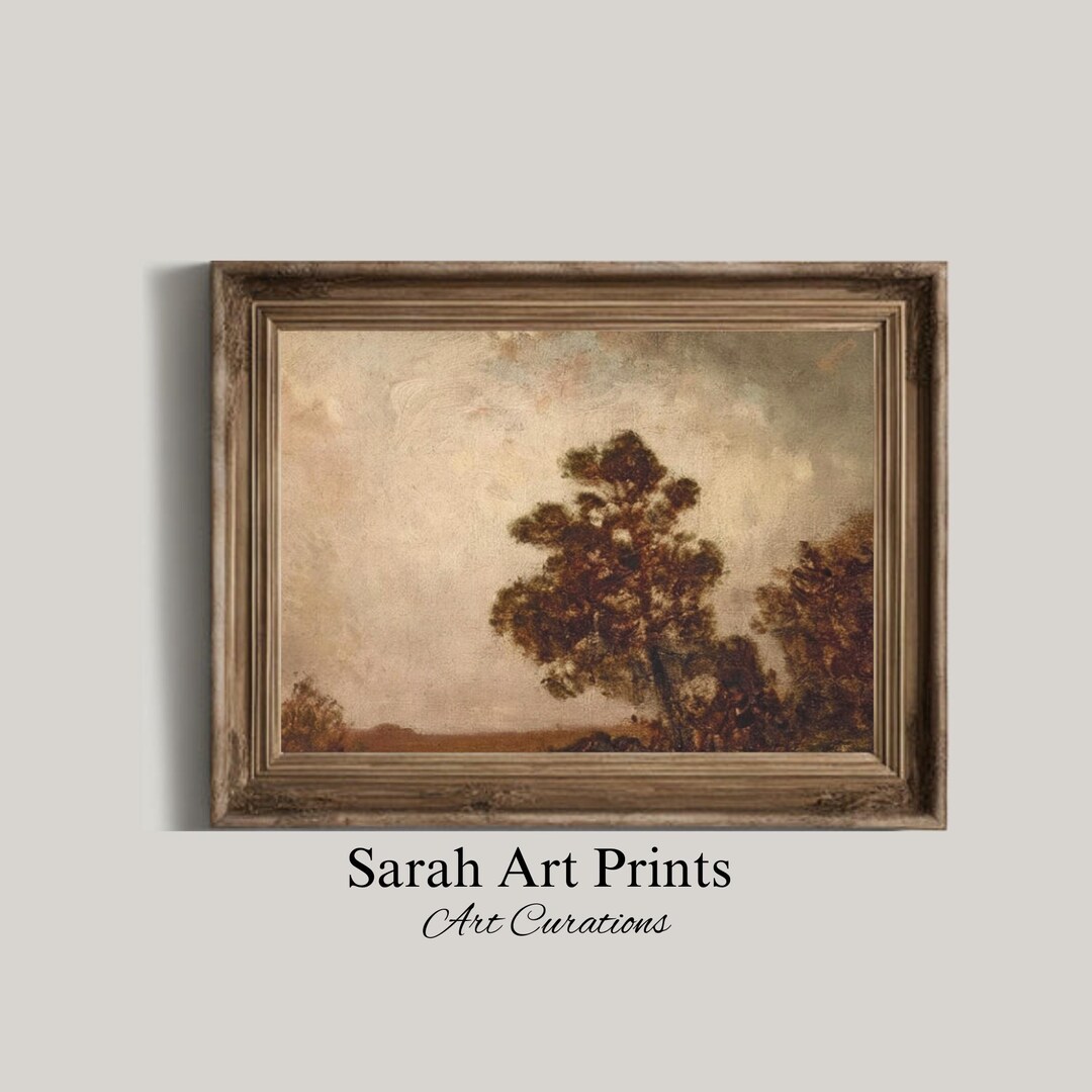 Vintage Tree Landscape Art Rustic Nature PRINTABLE Antique Forest Wall ...