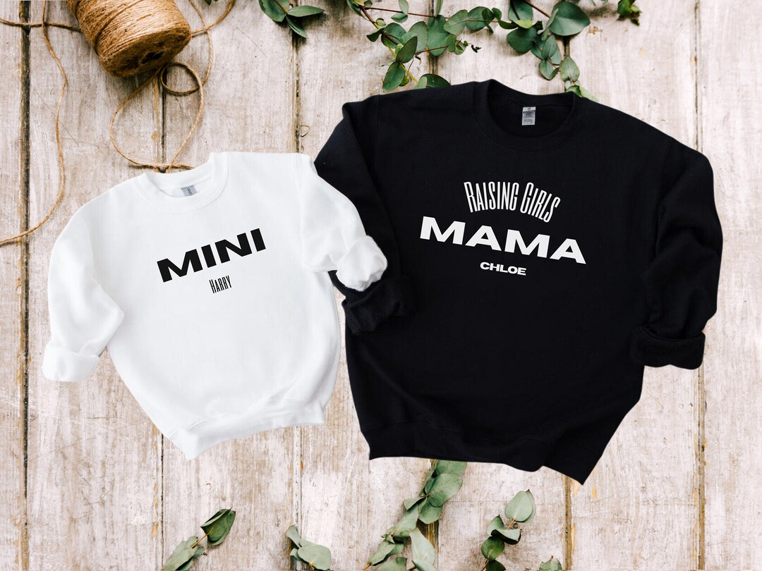 Personalized Minimalist Mama Sweatshirt and Mini Shirts New Mom to Be ...