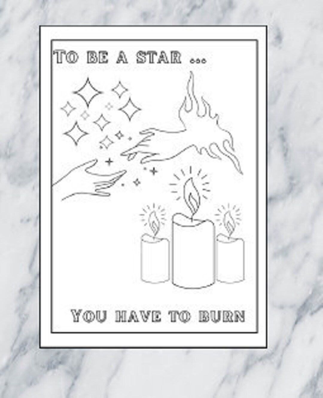 To Be a Star - Printable Coloring Sheet - Etsy