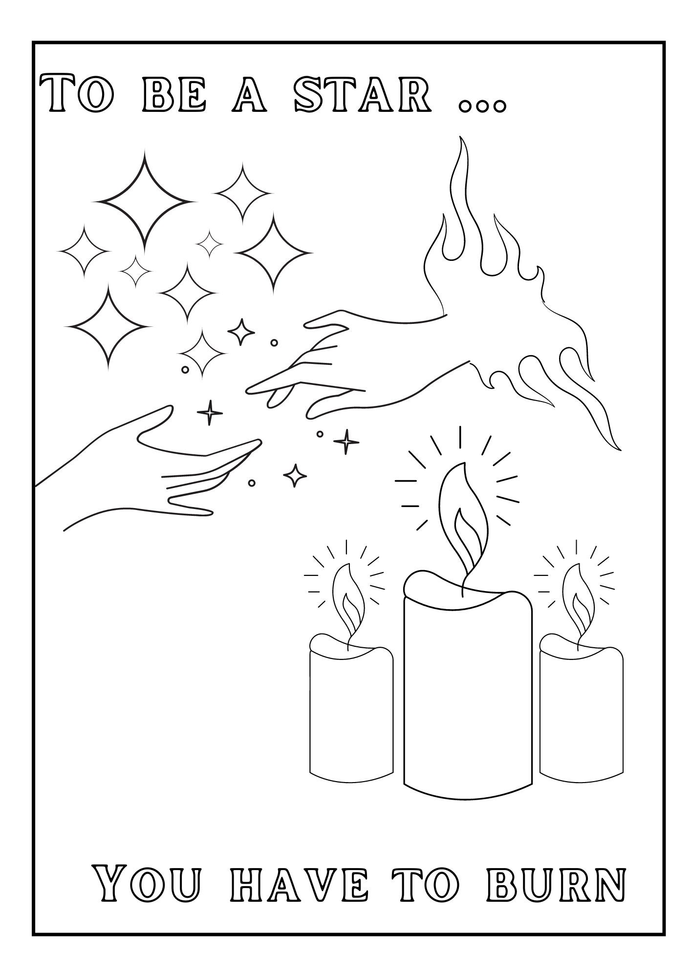 To Be a Star - Printable Coloring Sheet - Etsy
