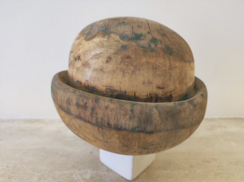 Antique Wooden Hat Form Vintage Milliner Mad Hatter Hatmakers Millinery ...