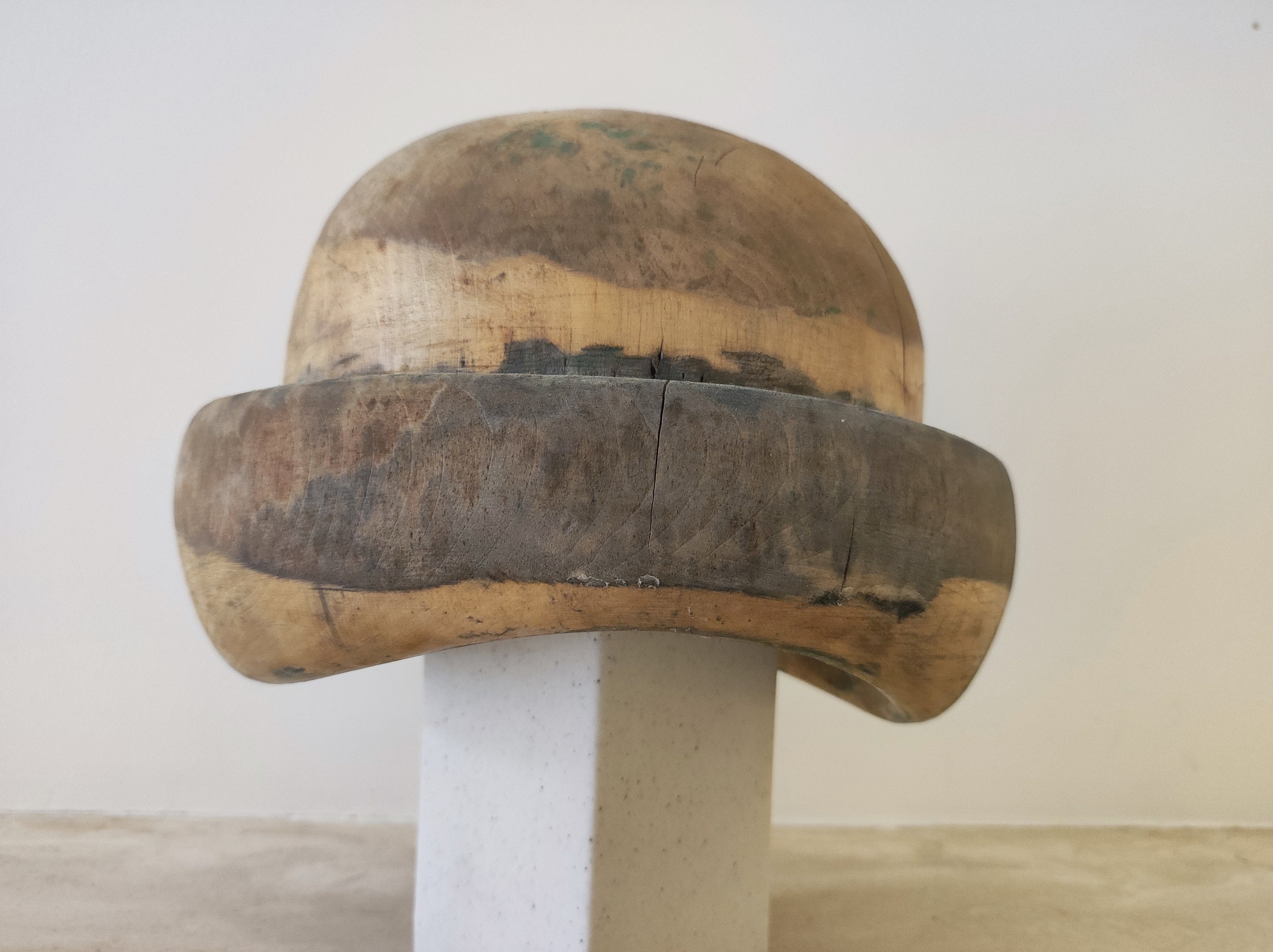 Antique Wooden Hat Form Vintage Milliner Mad Hatter Hatmakers Millinery ...