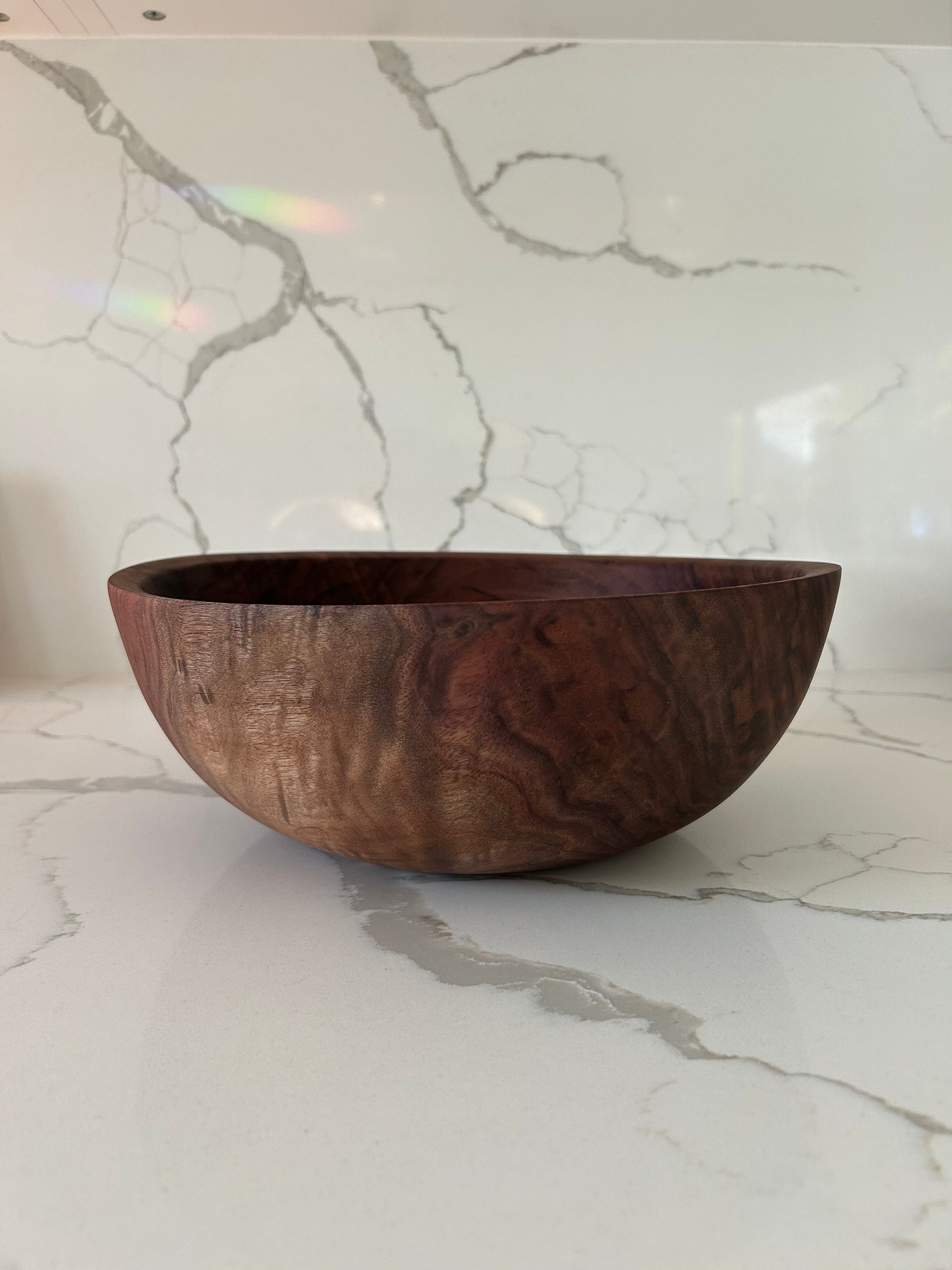 Large Walnut Salad Bowl - Etsy