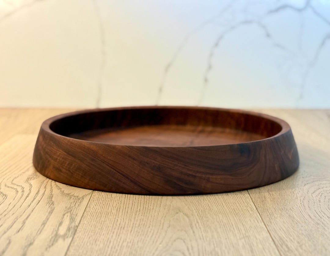 Large Walnut Platter With Inward Angled Sides. - Etsy