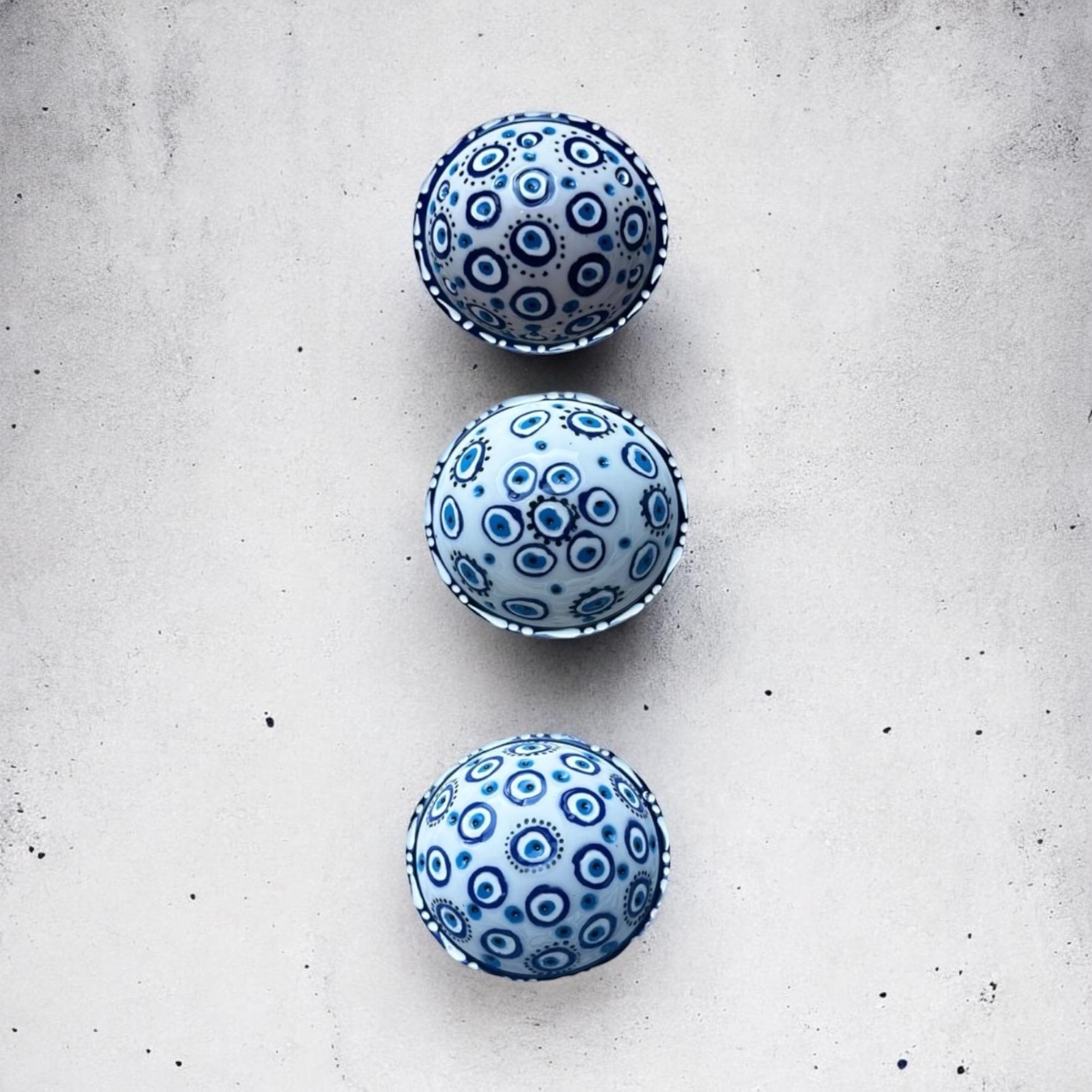 Hand-painted Ceramic Evil Eye Bowls: Turkish Decor, Set of 3 - Etsy