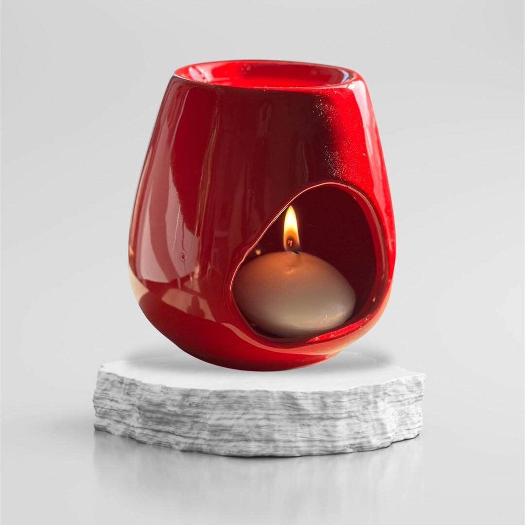 Handmade Ceramic Oil Burner Romantic Red Aromatherapy Diffuser ...