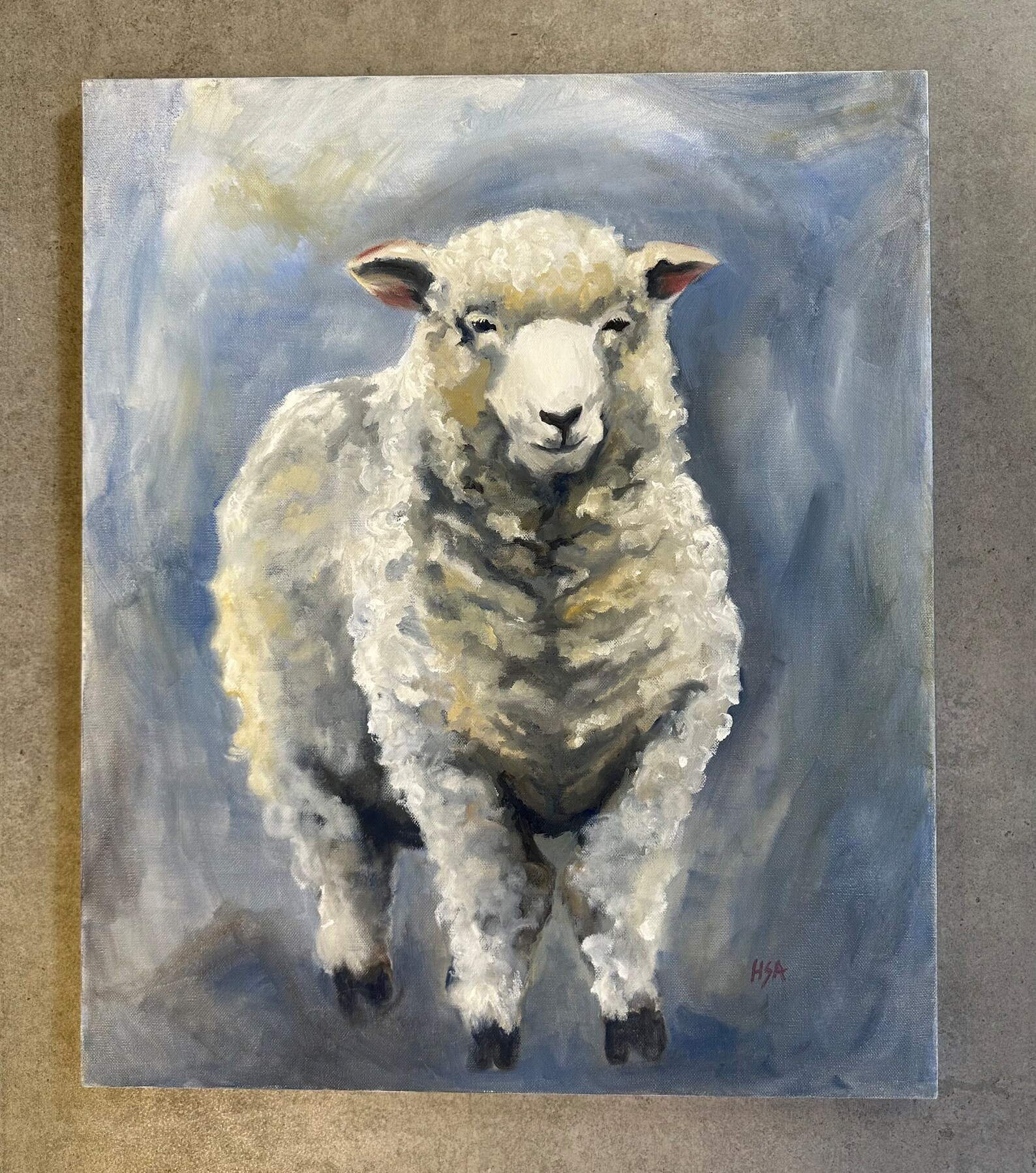 Original Signed Sheep Painting, Acrylic on Canvas - Etsy