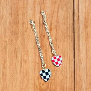 Tumbler Charm - Checkered Heart - Handle Charm - Stanley - Hydrojug ...