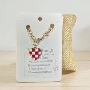 Tumbler Charm - Checkered Heart - Handle Charm - Stanley - Hydrojug ...