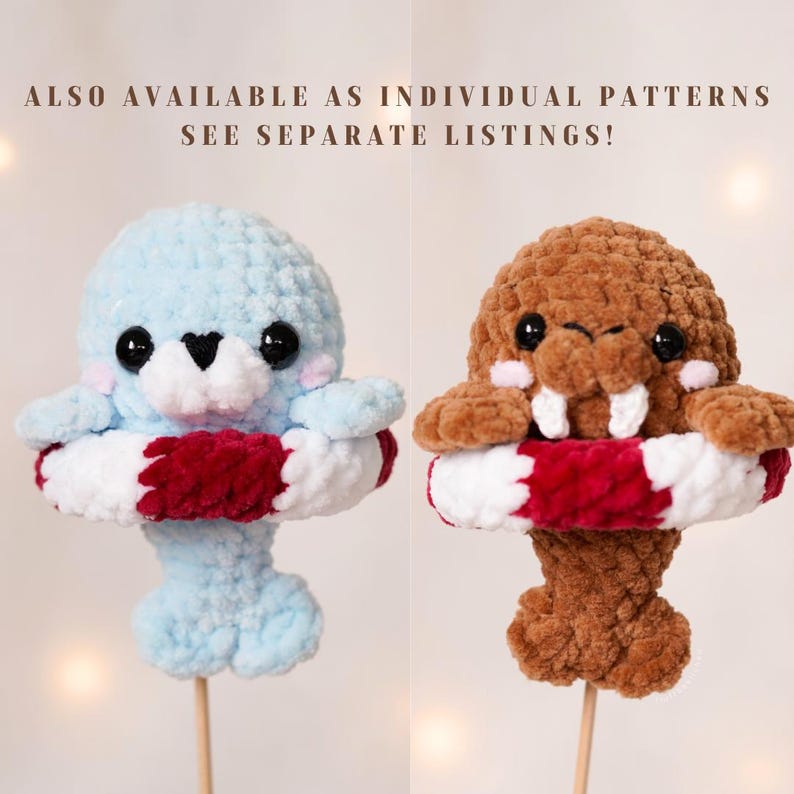 Crochet Pattern Bundle: Susan the Seal & Walter the Walrus | No-sew ...