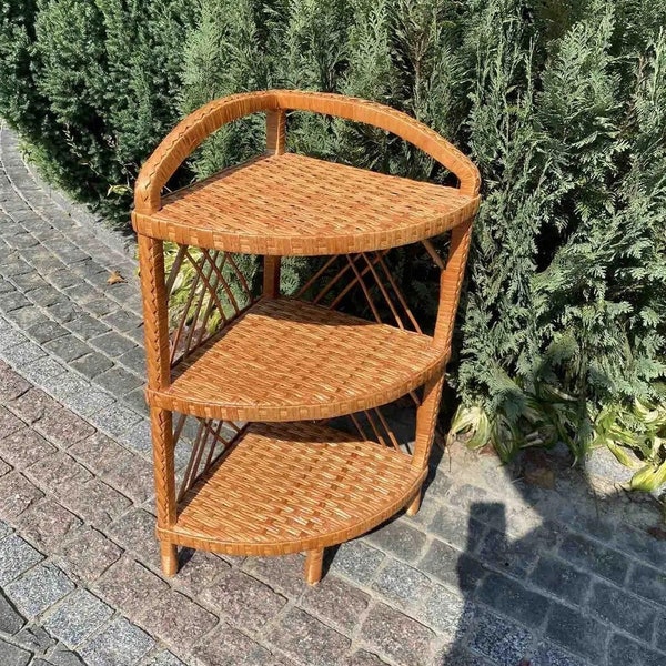 Wicker Corner Shelf - Etsy