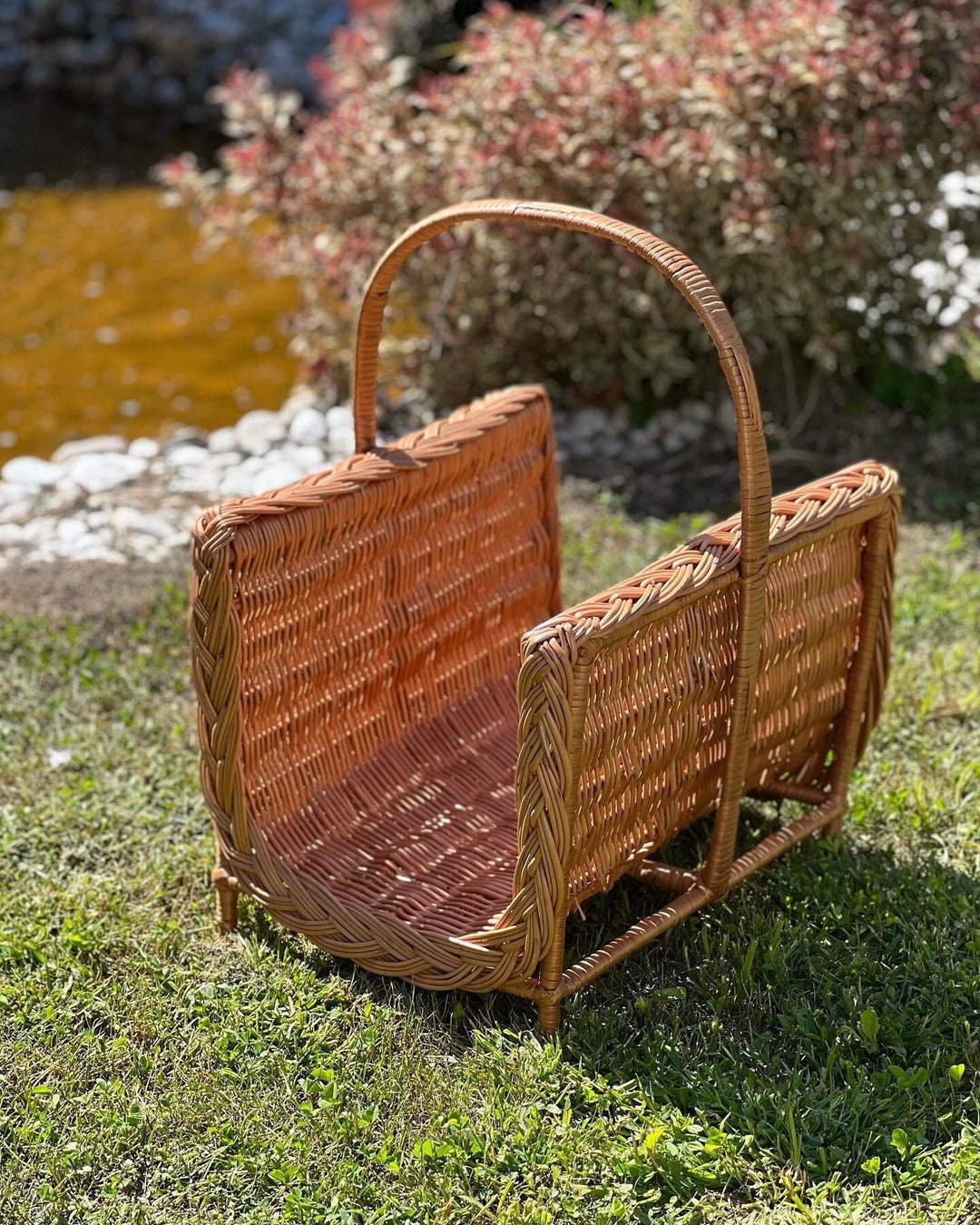 Natural Wicker Log Carrier Firewood Holder Ecofriendly Log Storage ...