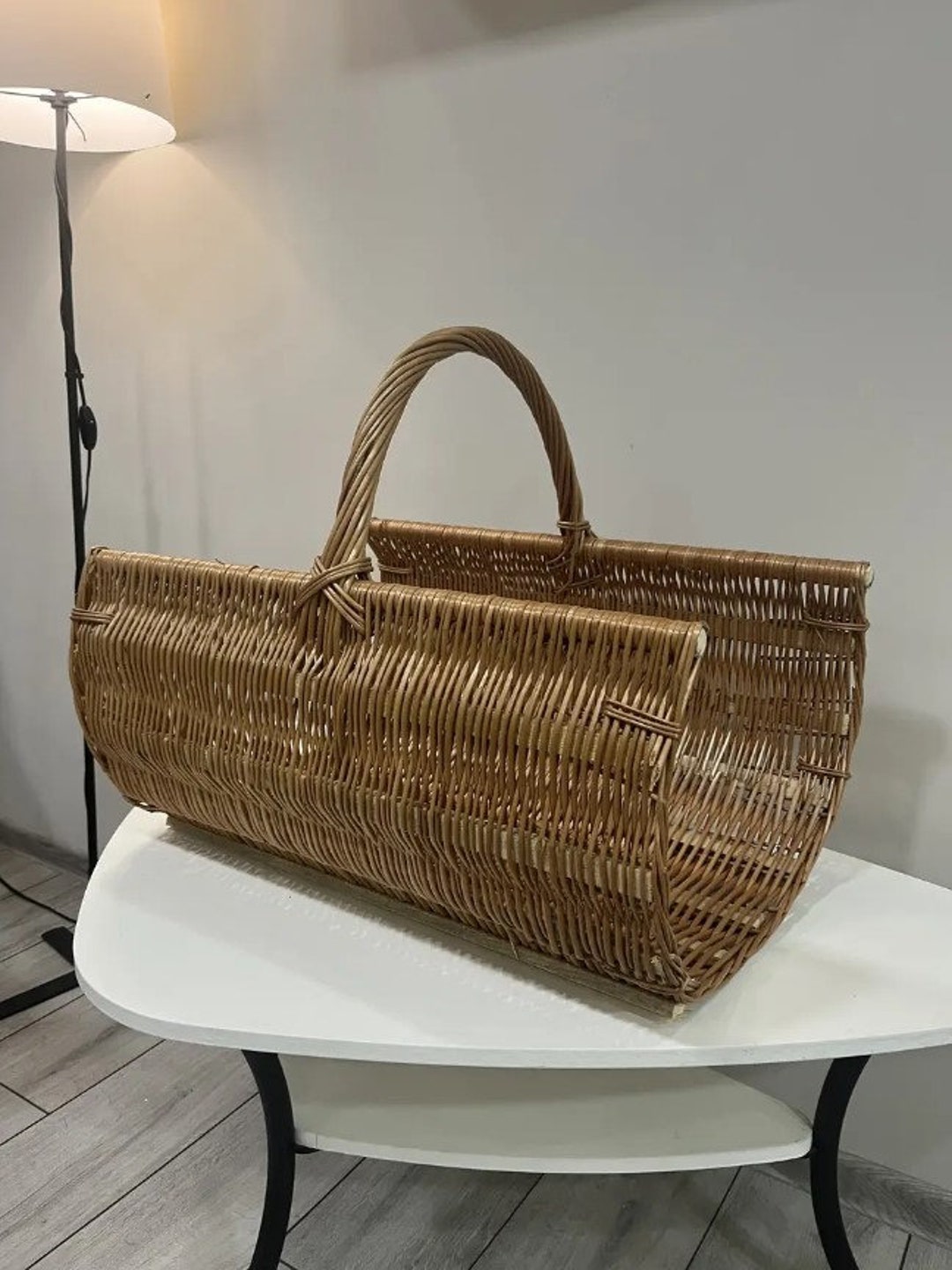 Ecofriendly Large Wicker Log Carrier Basket Firewood Holder Indoor ...
