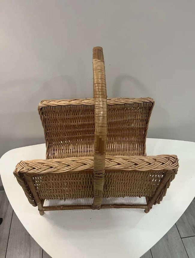 Natural Wicker Log Carrier Firewood Holder Indoor Fireplace Decor Log ...