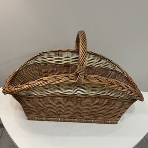 Wicker Basket Natural Log Carrier Firewood Storage Fireplace Decor ...
