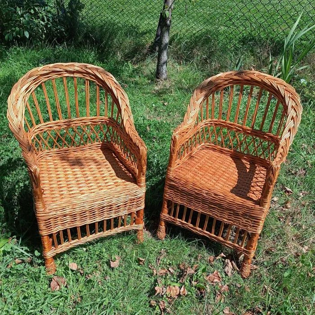 Natural Garden Wicker Chair Handmade Seat Patio Ecofriendly Rattan ...