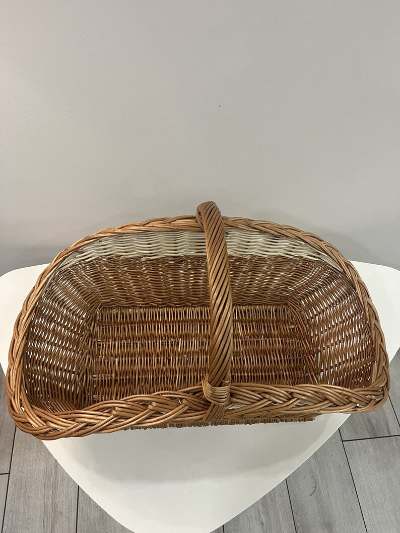 Wicker Basket Natural Log Carrier Firewood Storage Fireplace Decor ...