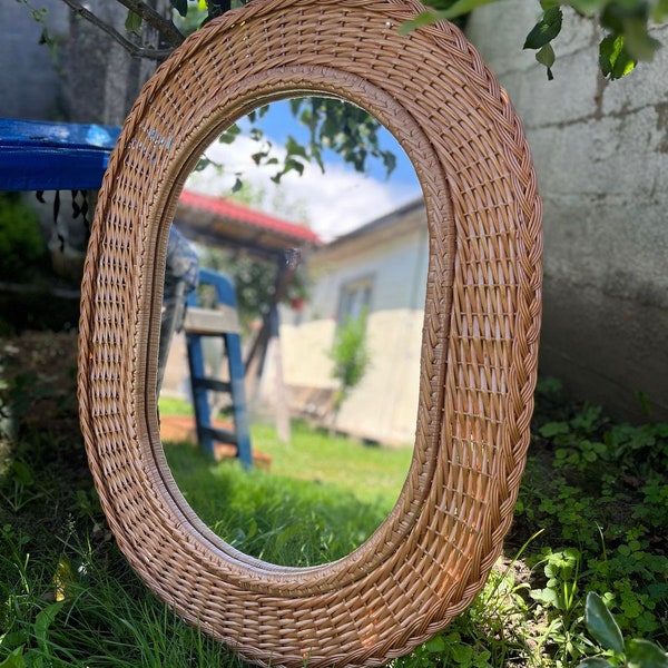 Wicker Vanity Mirror - Etsy