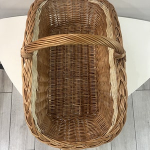 Wicker Basket Natural Log Carrier Firewood Storage Fireplace Decor ...