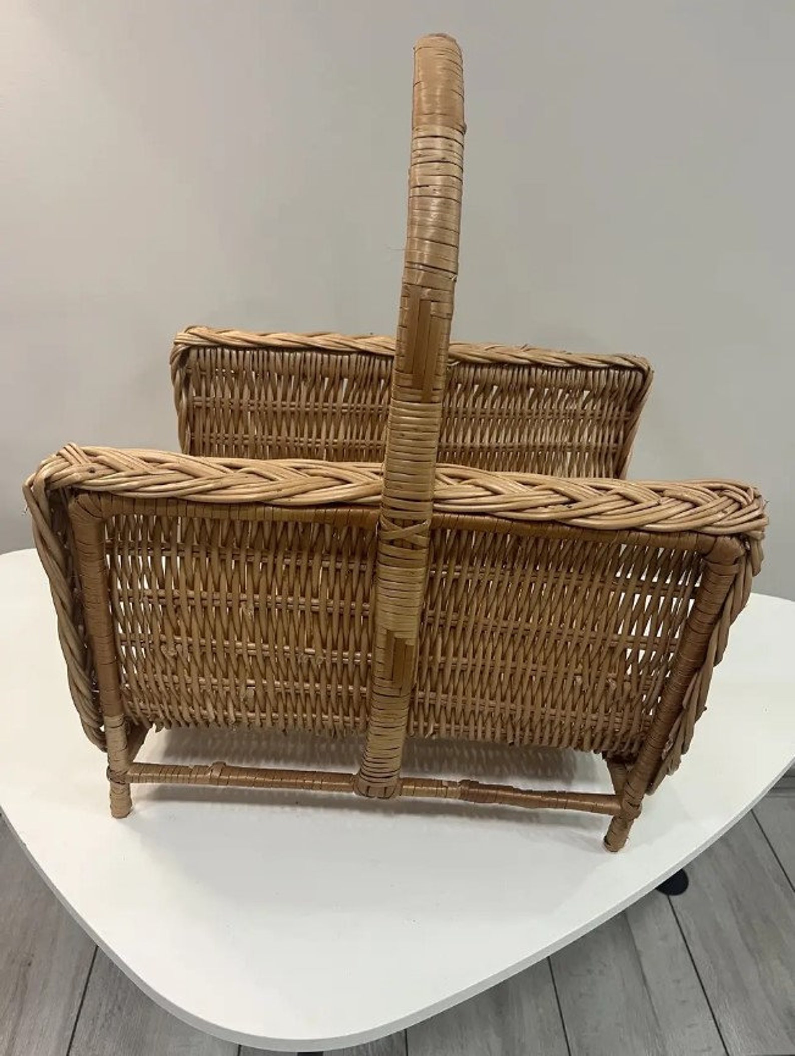 Natural Wicker Log Carrier Firewood Holder Indoor Fireplace Decor Log ...