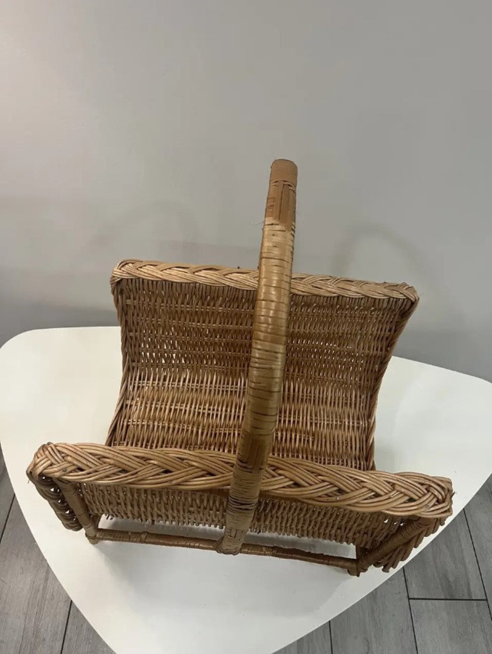 Natural Wicker Log Carrier Firewood Holder Indoor Fireplace Decor Log ...
