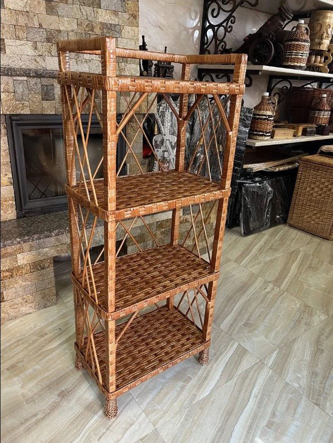Rattan etagere bookcase store