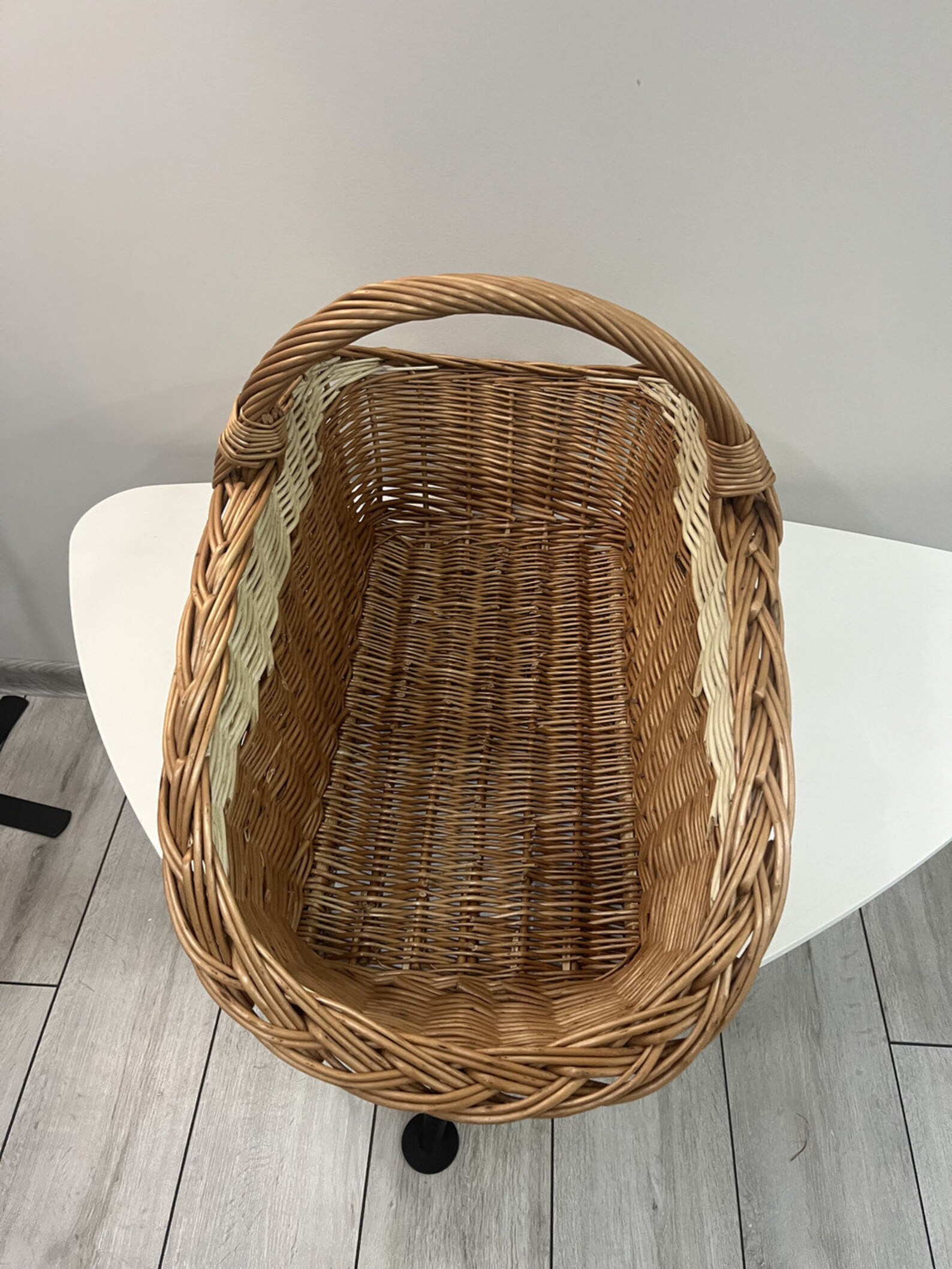 Wicker Basket Natural Log Carrier Firewood Storage Fireplace Decor ...