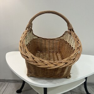 Wicker Basket Natural Log Carrier Firewood Storage Fireplace Decor ...