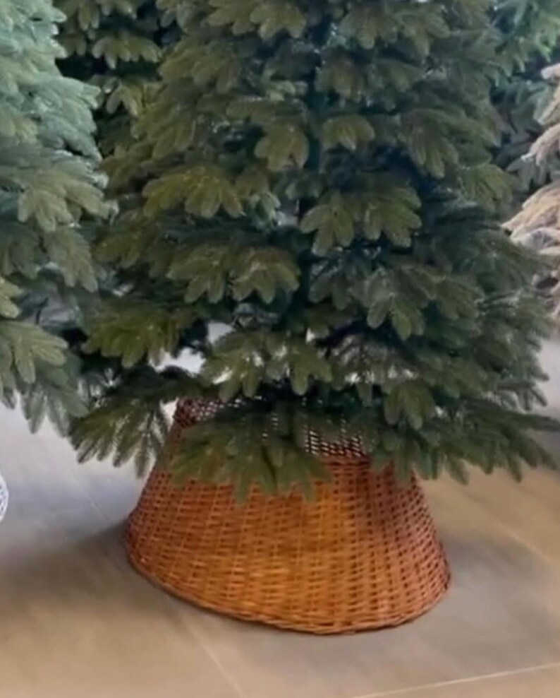 Handmade Wicker Christmas Tree Collar Ecofriendly Woven Tree Skirt ...