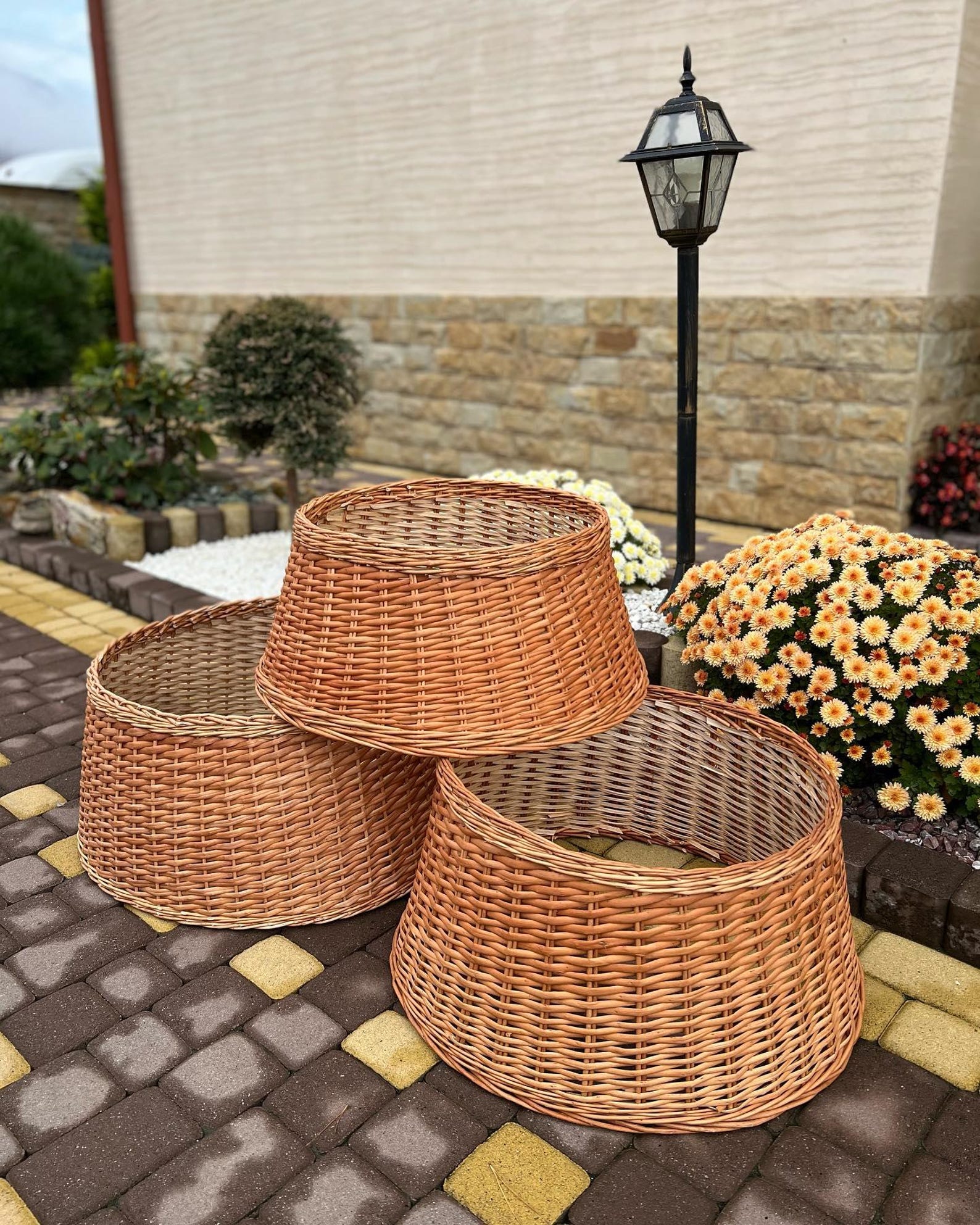 Handmade Wicker Christmas Tree Collar Ecofriendly Woven Tree Skirt ...