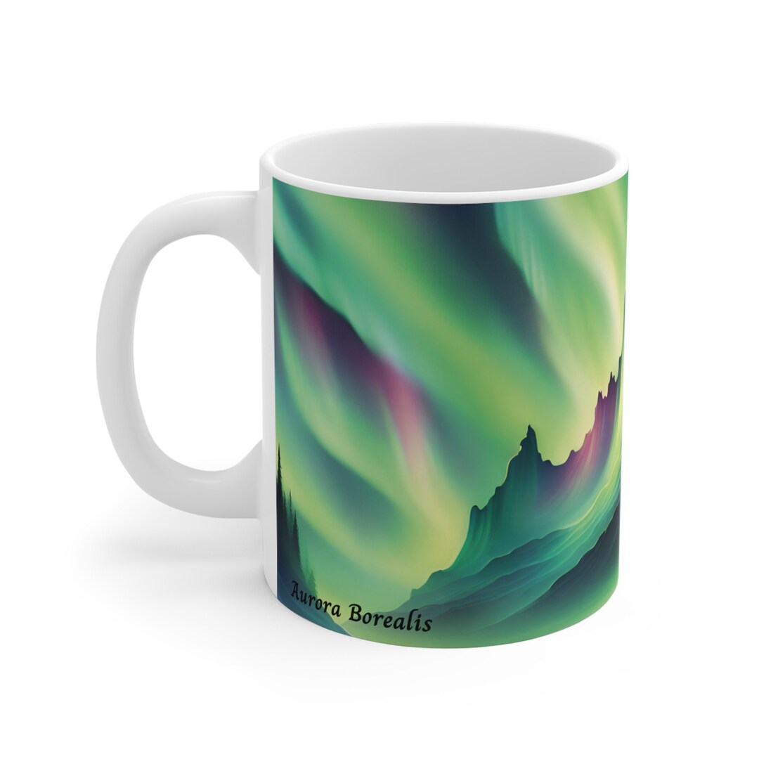 Aurora Borealis the Northern Lights Premium Ceramic Mug, Travel Mug ...