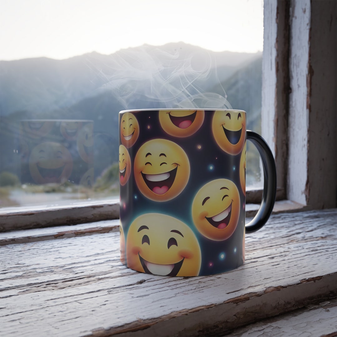 Smiley Face Morphing Ceramic Mug, Coffee, Magic Mug, Transforming Mug ...