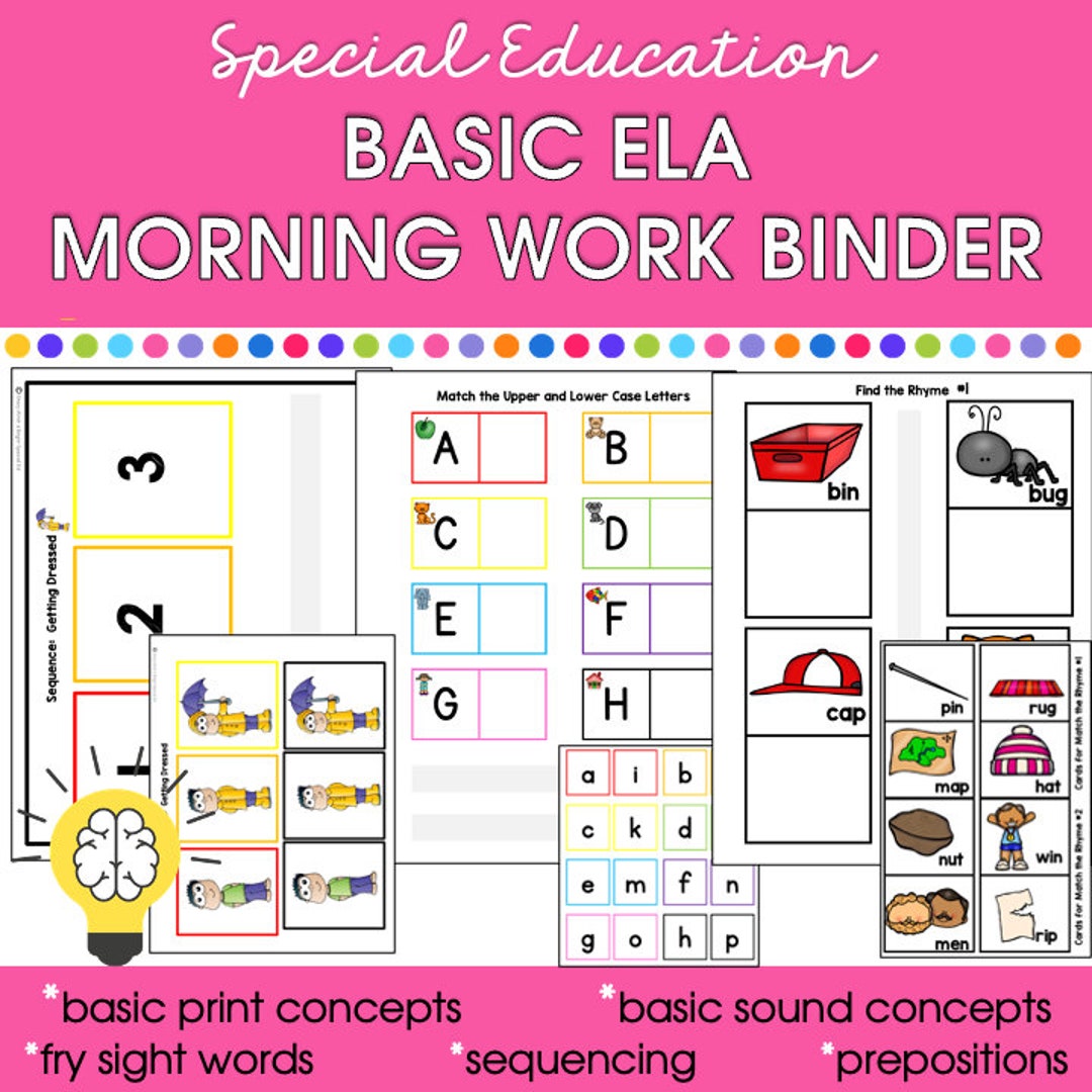 Morning Work Binder for Special Education and Kindergarten: Early ...