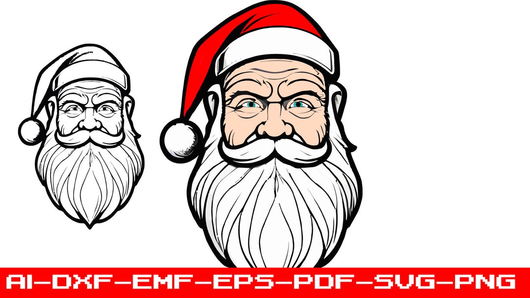 Bad Santa SVG, Santa Face SVG, Christmas SVG, Santa Cut File, Santa ...