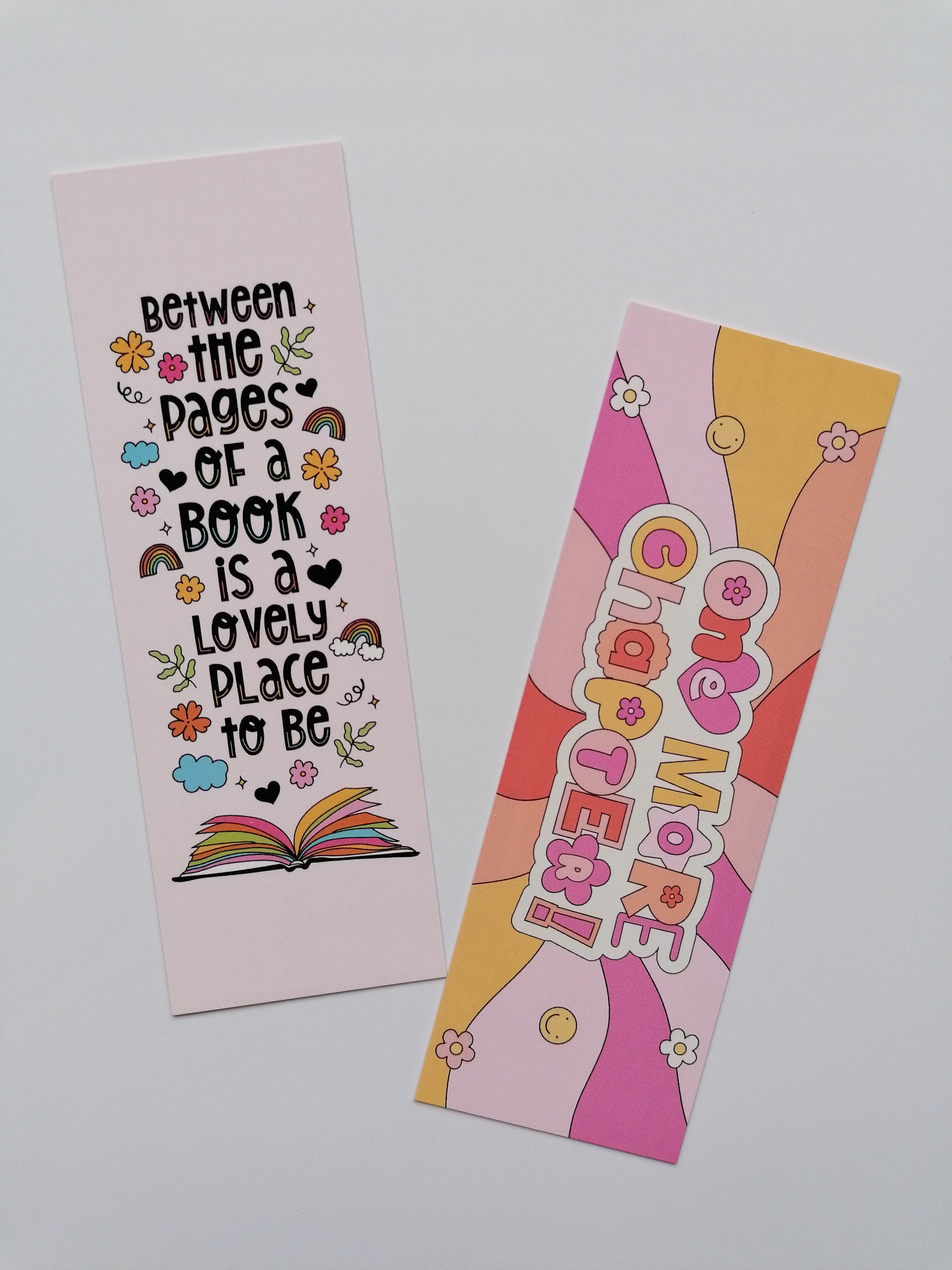 Colourful Bookish Bookmarks Double Sided Print Glossy/matte Book ...