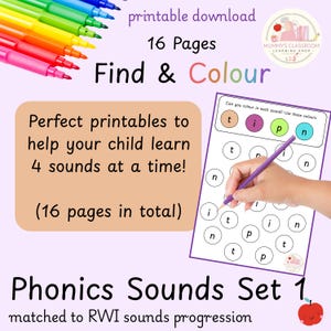 Phonics Find & Colour Worksheets – RWI Set 1 (digital Download) - Etsy