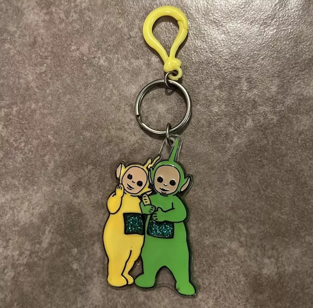 Vintage 1998 Teletubbies Dipsy and Lala Clip on Keychain 2 - Etsy