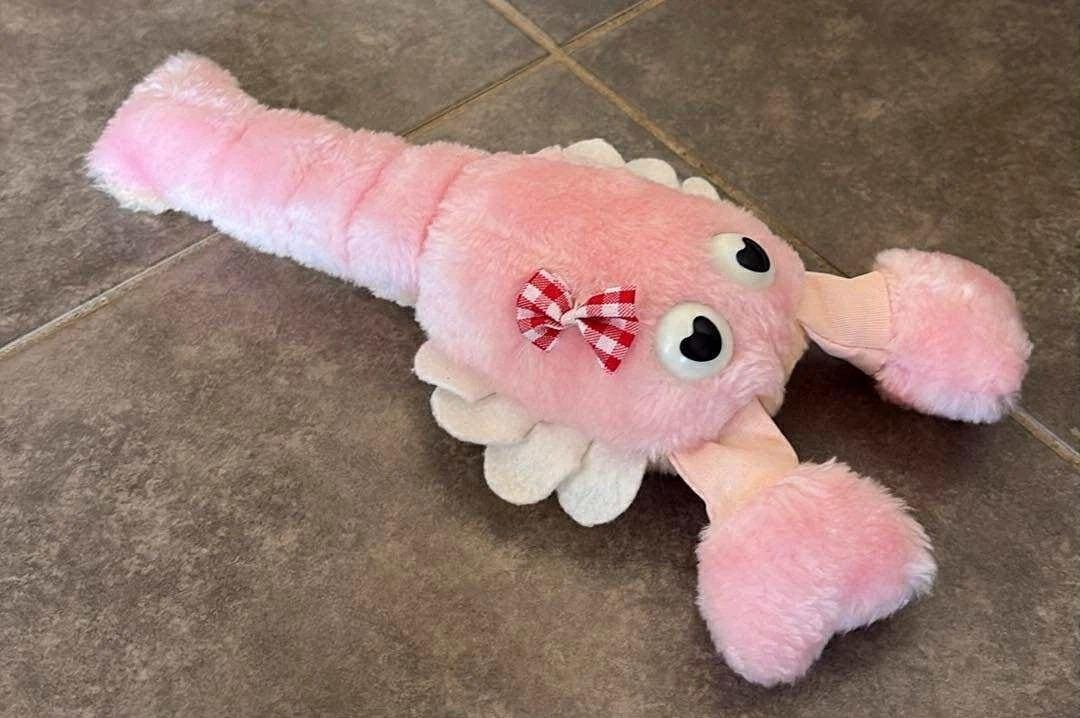 Vintage Baby Pink Krill Fish Heart Eyes With Bow Adorable Plush Kawaii ...