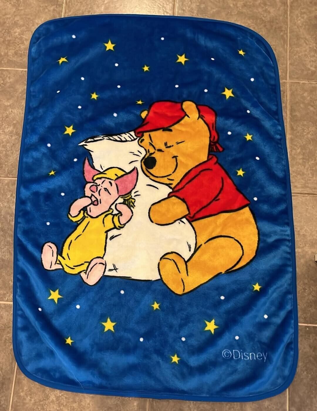 Vintage Disney Winnie the Pooh and Piglet Sleepy Time Crib Blanket RARE ...