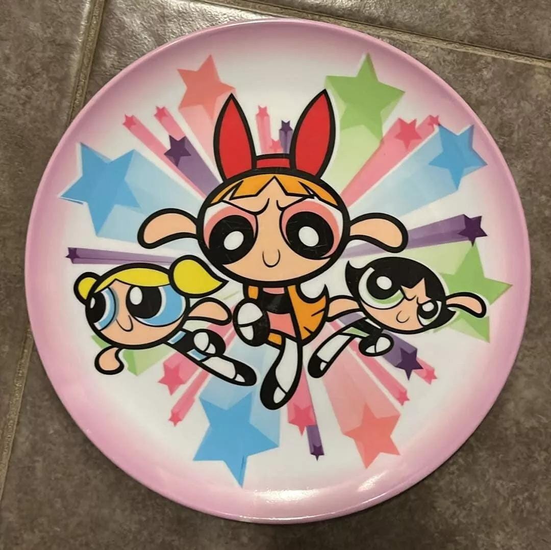 2002 Powerpuff Girls Melamine Plastic Plate Zak Design Cartoon Network ...